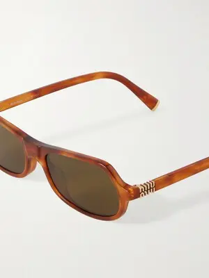 Miu Miu Round-frame Acetate Sunglasses - Brown