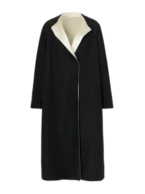 Maria Mcmanus Reversible Twill And Hammered-satin Coat - Black