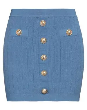 Balmain Mini Pencil Skirt Blue