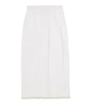 Maria Mcmanus Lace-trimmed Poplin Midi Skirt - White
