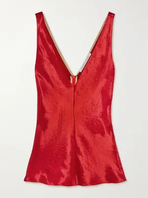 Maria Mcmanus Paneled Hammered-satin Camisole