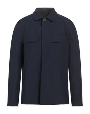 LARDINI Man Jacket Brown Size M Wool, Cotton Navy