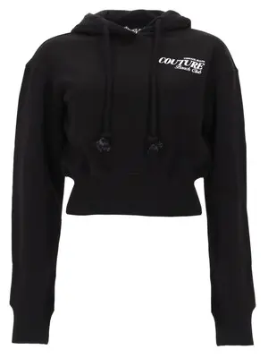 Versace Cropped Logo Felpa - Black
