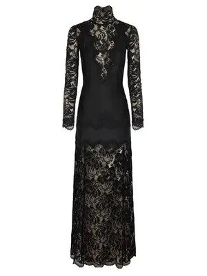 Rabanne Lace And Jersey Maxi Dress