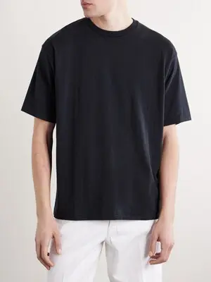A.PRESSE Cotton And Cashmere-blend T-shirt - Black