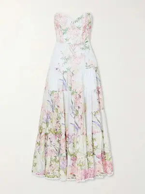 Charo Ruiz Ibiza Danny" Belted Floral-print Cotton-blend Midi Dress - Blue