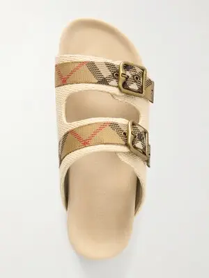 Burberry Urchin Woven Raffia Sandals - Neutrals