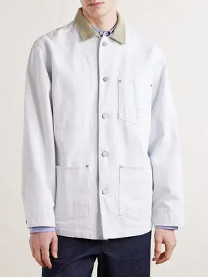 Aimé Leon Dore Corduroy-trimmed Denim Trucker Jacket