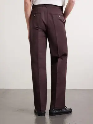 Altea Orval Straight-leg Cotton And Linen-blend Gabardine Trousers