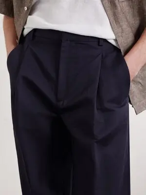 Altea Orval Cotton And Linen-blend Gabardine Trousers