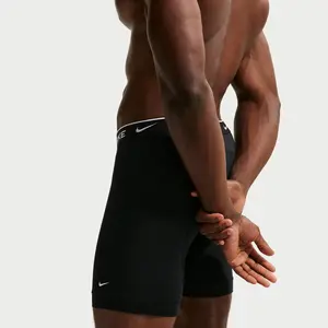 Nike Essential Cotton Stretch Dri-fit Long Boxer Briefs - Black