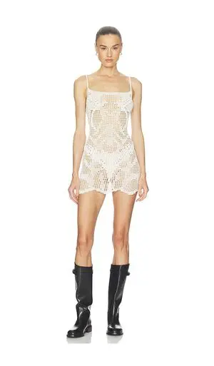 HAELO Crochet Mini Slip Dress - Ivory
