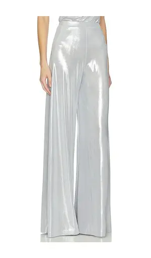 Norma Kamali Bias Cut Metallic Jersey Trousers