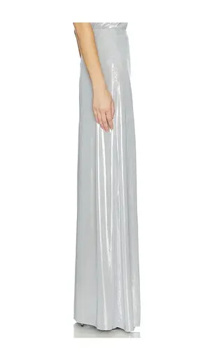 Norma Kamali Bias Cut Metallic Jersey Trousers