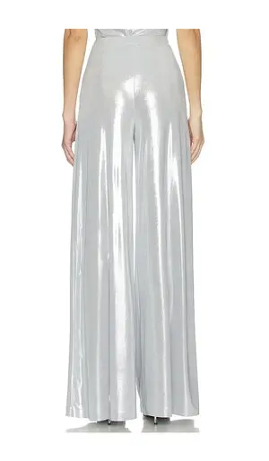 Norma Kamali Bias Cut Metallic Jersey Trousers