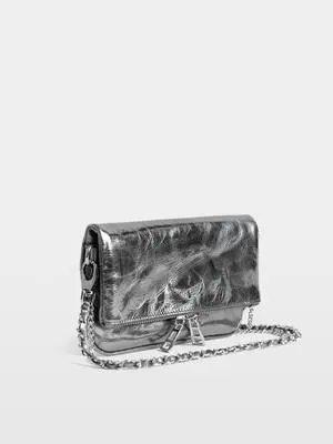 Zadig&Voltaire Rock Mini Vintage Metal Clutch - Gun
