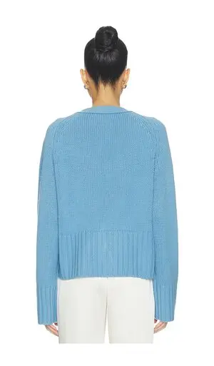 Soft Goat V-neck Cashmere Cardigan - Azure
