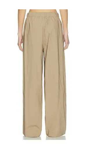 SKIMS Swiss Cotton Sateen Oversized Drawstring Pant In Tan - Desert