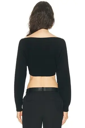 HAELO Off-the-shoulder Merino Wool Crop Sweater