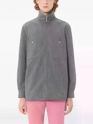 Valentino Garavani Mouliné Wool Shirt Jacket