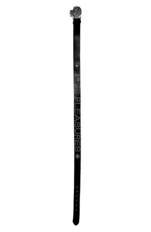 PLEASURES X Zero Skateboards Studded Leather Belt - Black