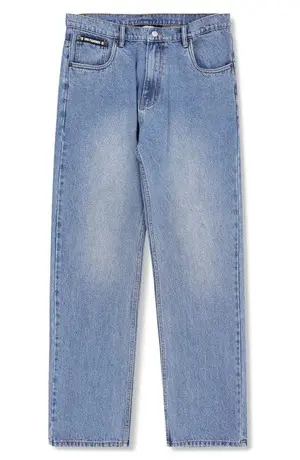 PLEASURES X Zero Skateboards Rotten Straight Leg Jeans - Indigo