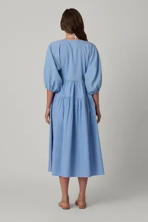 Shoshanna Embroidered Linen Evora Midi Coverup