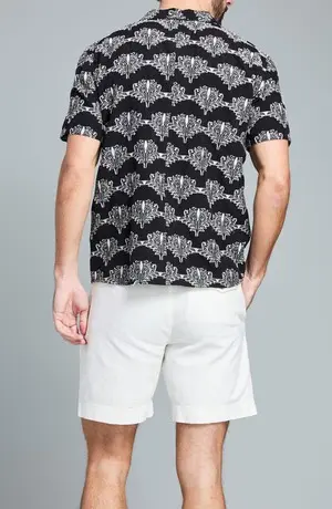 Billy Reid Botanical Cotton Camp Shirt - Black