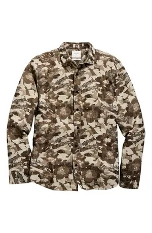 Billy Reid Camellia Jacquard Cedar Button-up Shirt