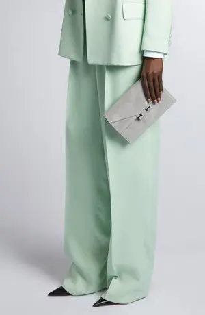TOM FORD Mini Aube Suede Shoulder Bag - Cloudburst