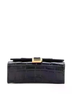 Balenciaga Hourglass Chain Top Handle Crocodile Embossed Bag