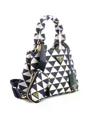 Prada Symbole Jacquard Small Tote Bag