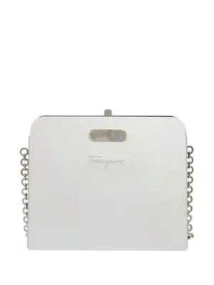 FERRAGAMO Leather Gancini Chain Crossbody Bag