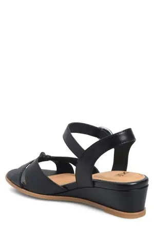 SOFFT Slingback Platform Wedge Sandal - Black