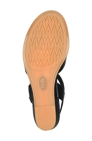 SOFFT Slingback Platform Wedge Sandal - Black