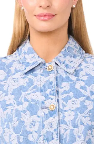 Ted Baker London Rose Print Denim Jacket