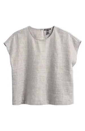 Eileen Fisher Linen Blend Striped Top - Wren