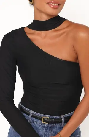 PETAL & PUP Scarf Mesh One-shoulder Top