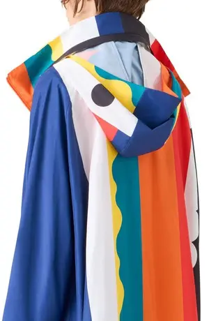 Akris Paravent Print Hooded Taffeta Coat