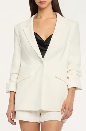 Cinq À Sept Kylie Linen & Cotton Blazer - Ivory
