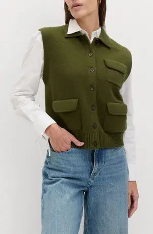 Button Front Sweater Vests