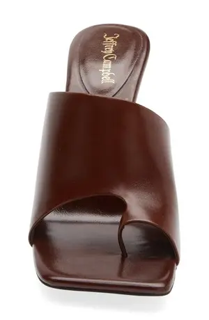 Jeffrey Campbell Allocate Leather Slide Sandal - Brown