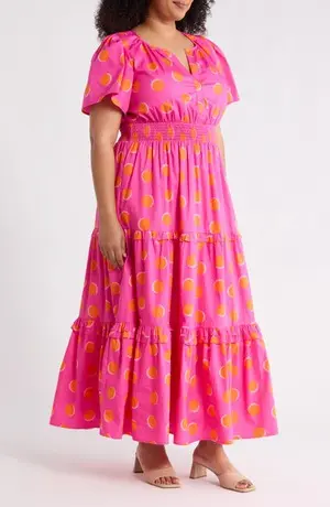 SUGARLIPS Jolene Printed Maxi Dress