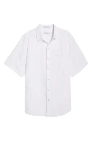 Tommy Bahama Nova Wave Short Sleeve Stretch Seersucker Button-up Shirt - White