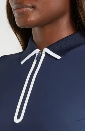 G/fore Silky Tech Nylon Long Sleeve Golf Polo - Twilight