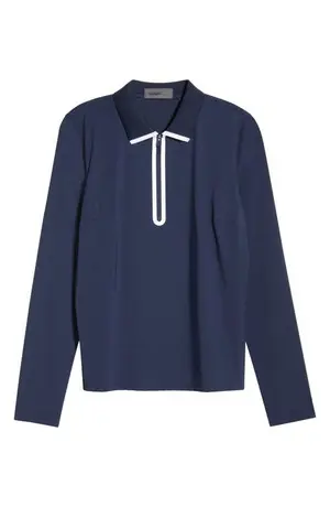 G/fore Silky Tech Nylon Long Sleeve Golf Polo - Twilight