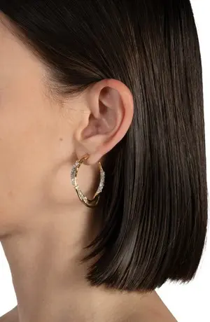 Alexis Bittar Solanales Crystal Pavé Twisted Hoop Earrings