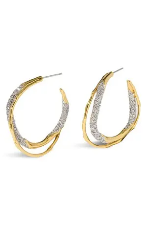 Alexis Bittar Solanales Crystal Pavé Twisted Hoop Earrings