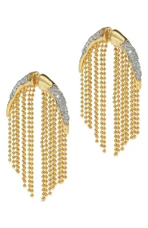 Alexis Bittar Solanales Crystal Pavé Fringe Front/back Earrings - Crystals