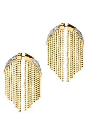 Alexis Bittar Solanales Crystal Pavé Fringe Front/back Earrings